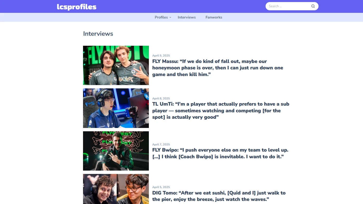 Interviews – lcsprofiles